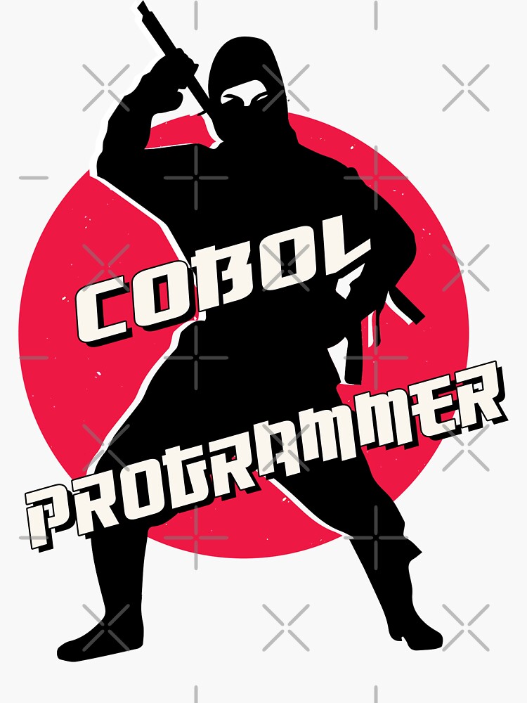 "Cobol programmer in ninja theme - funny occupations quotes" Sticker by ...
