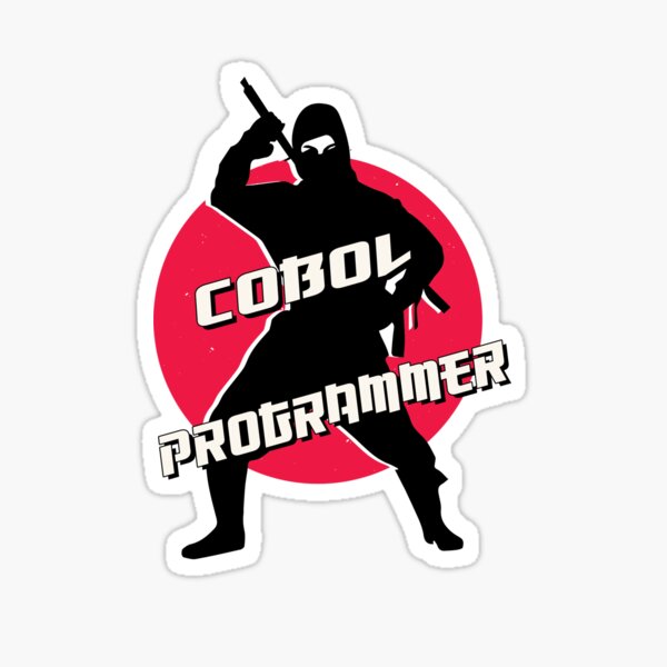 "Cobol programmer in ninja theme - funny occupations quotes" Sticker by ...