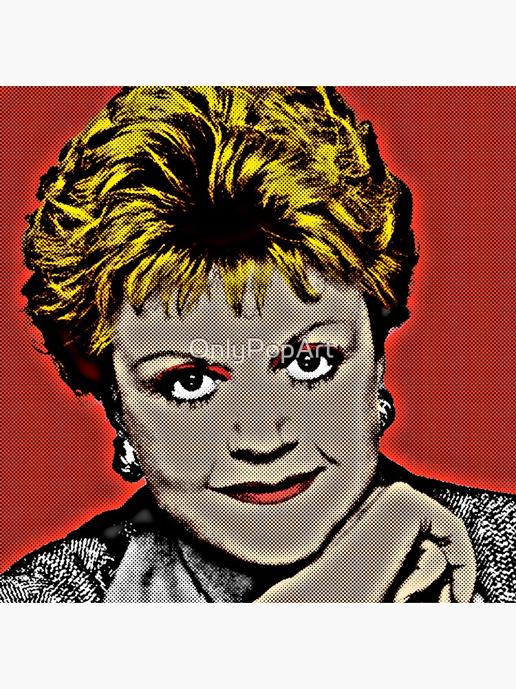"Jessica Fletcher in Pop Art Style Lithography (Red Background ...