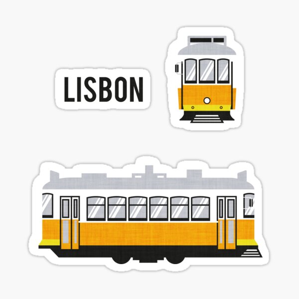 "Lisbon trams // peacock blue background lemon lime and marigold ...