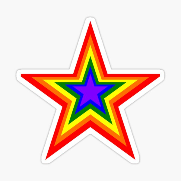"Rainbow Star" Sticker for Sale by PufnicaDesign | Redbubble