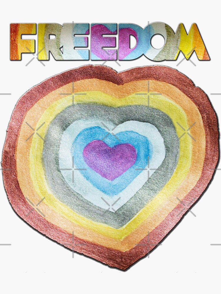 "GLITTER Heart Freedom 2" Sticker for Sale by nastiaart | Redbubble