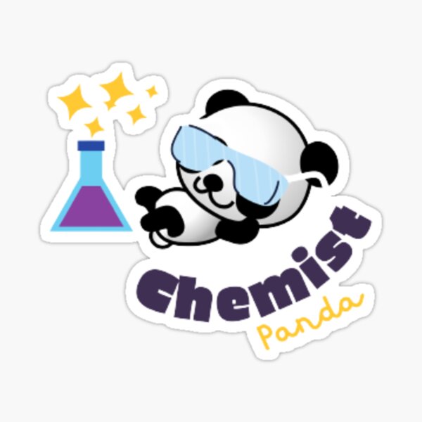 "Chemist Panda, cute chemistry panda Sticker, science panda" Sticker ...