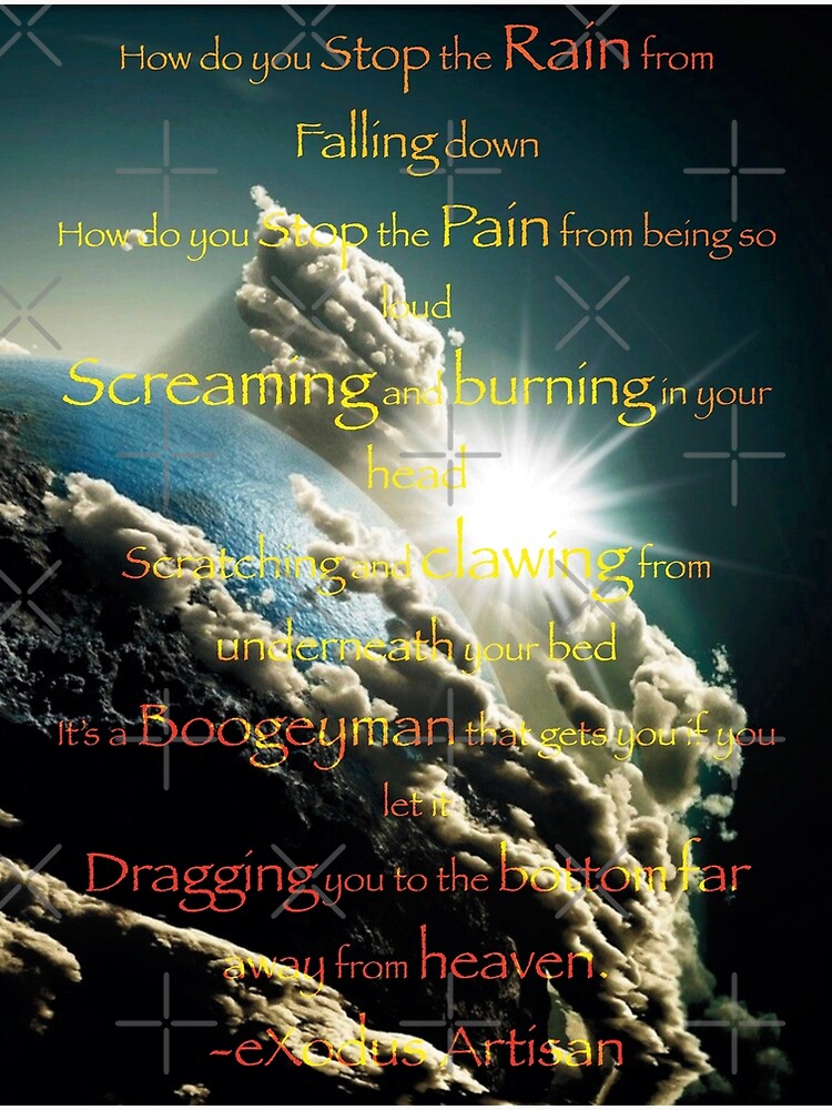 "How do you Stop the Rain Poem" Poster for Sale by QuotesForHope ...