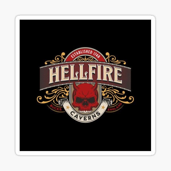 "Hellfire Caverns established 1748 Bucks, England" Sticker for Sale by ...