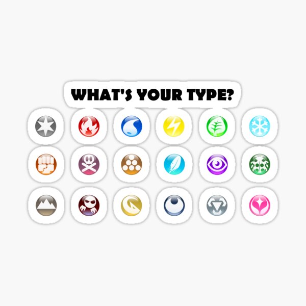 "What's Your Pokemon Type?" Sticker for Sale by bluelily01 | Redbubble