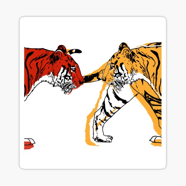 "Orange and Red Tigers" Sticker for Sale by shaynagutin | Redbubble