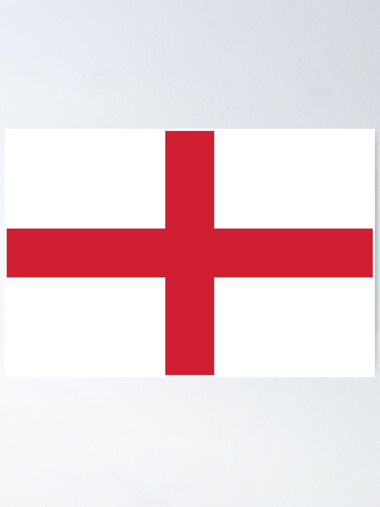 "England Flag (Small on Red)" Poster for Sale by STUDIO-72 | Redbubble