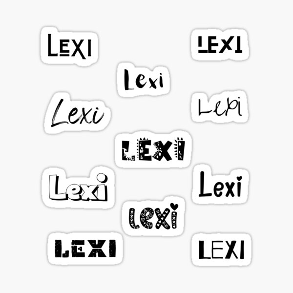 "Lexi stickers in 10 different fonts" Sticker for Sale by magleen ...