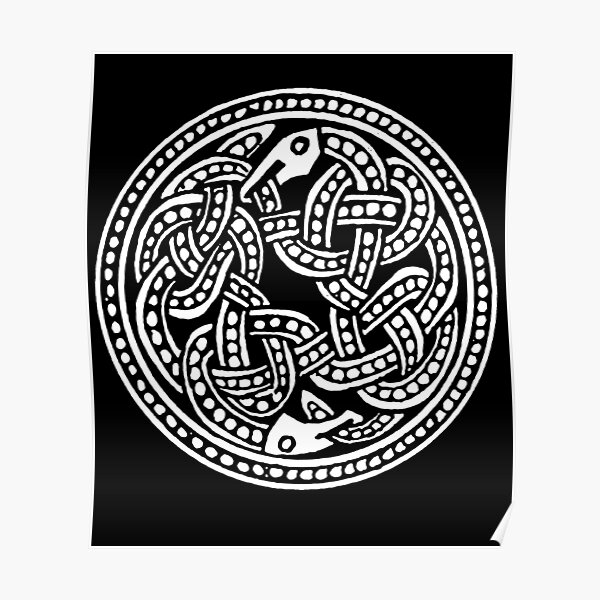 "Anglo Saxon Serpent Knotwork" Poster for Sale by potty | Redbubble