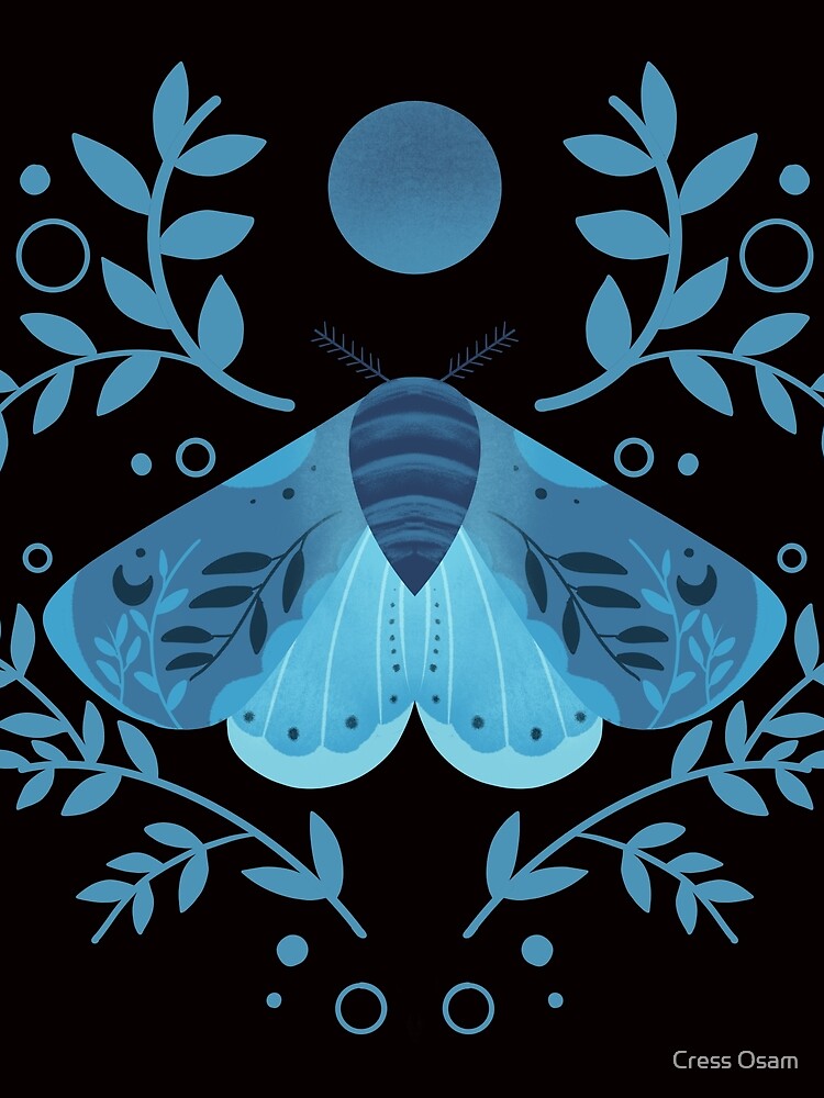 "Moth of the Blue Moon | Luna Moth Art | colorful fantasy moth and moon ...