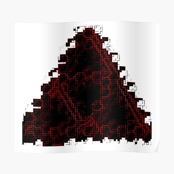 "Blood-red Pixel Triforce v1" Poster by findingNull | Redbubble