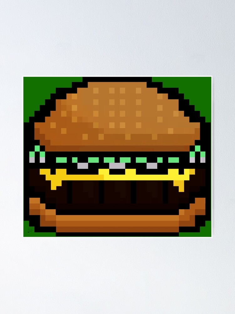 Póster «Sprite de hamburguesa con queso de 8 bits» de HandlebarOrionX ...