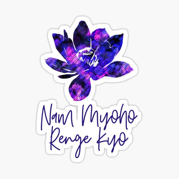 "Hand drawn Lotus Flower Silhouette Cool Purple and Diagonals" Sticker ...