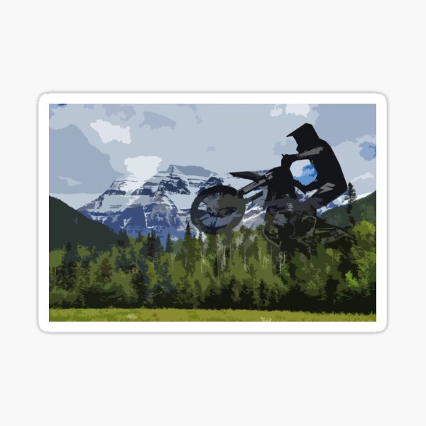 "Mountain View Racer - Mount Robson Motocross Rider" Sticker for Sale ...
