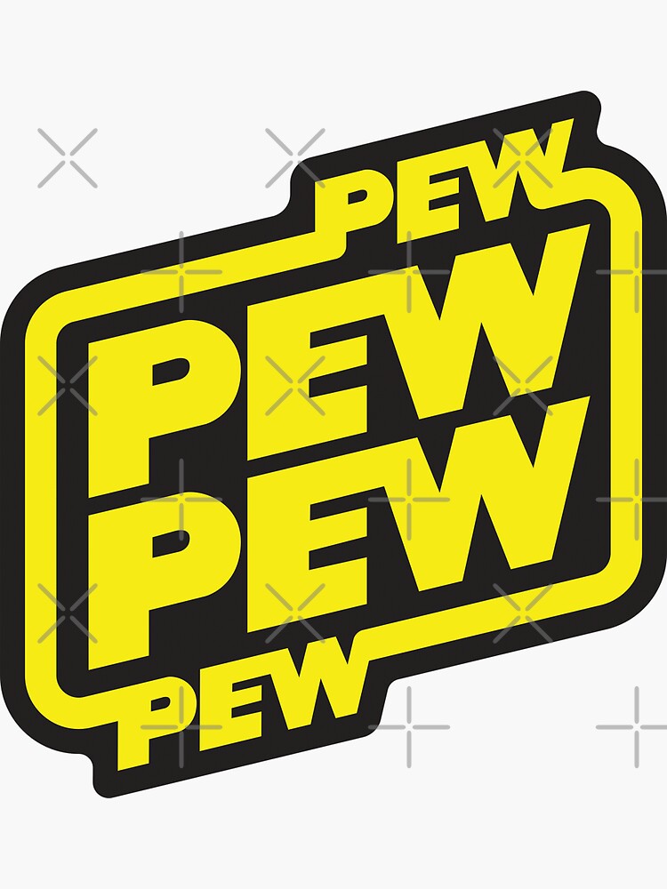 "Pew Pew - Funny Space Noise " Sticker for Sale by Technobesity | Redbubble