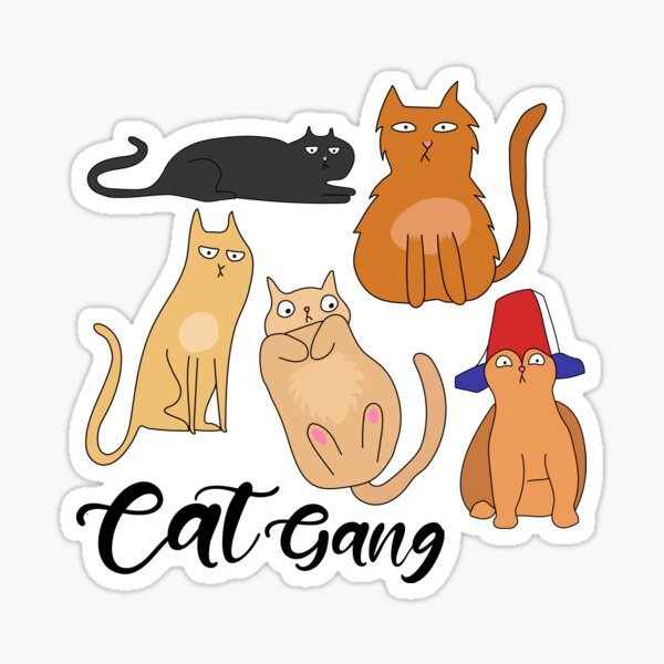 "Cat Gang" Sticker for Sale by StudioChibico | Redbubble