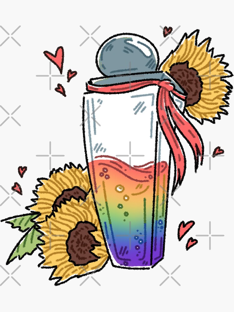 Rainbow Gay Pride Potion With Sunflowers Sticker For Sale By