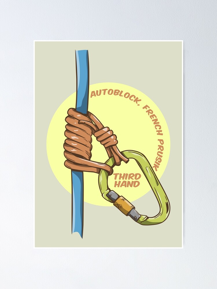 "Autoblock Third hand Prusik knot" Poster for Sale by piedaydesigns ...