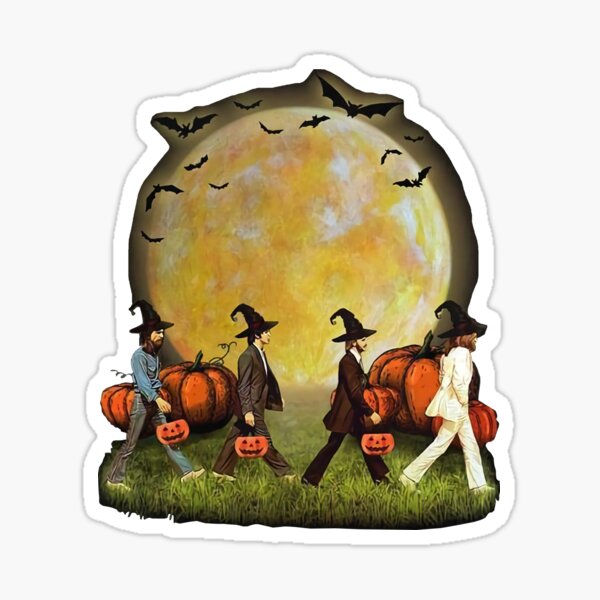 "The-Beatles-Abbey-Road-Moon-Pumpkins-Halloween-Shirt" Sticker by ...