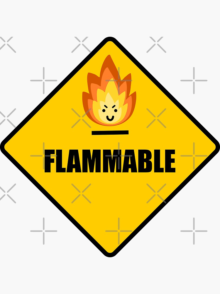 "Flammable Mischievous Evil Funny Happy Hazard Warning Workplace Sign ...