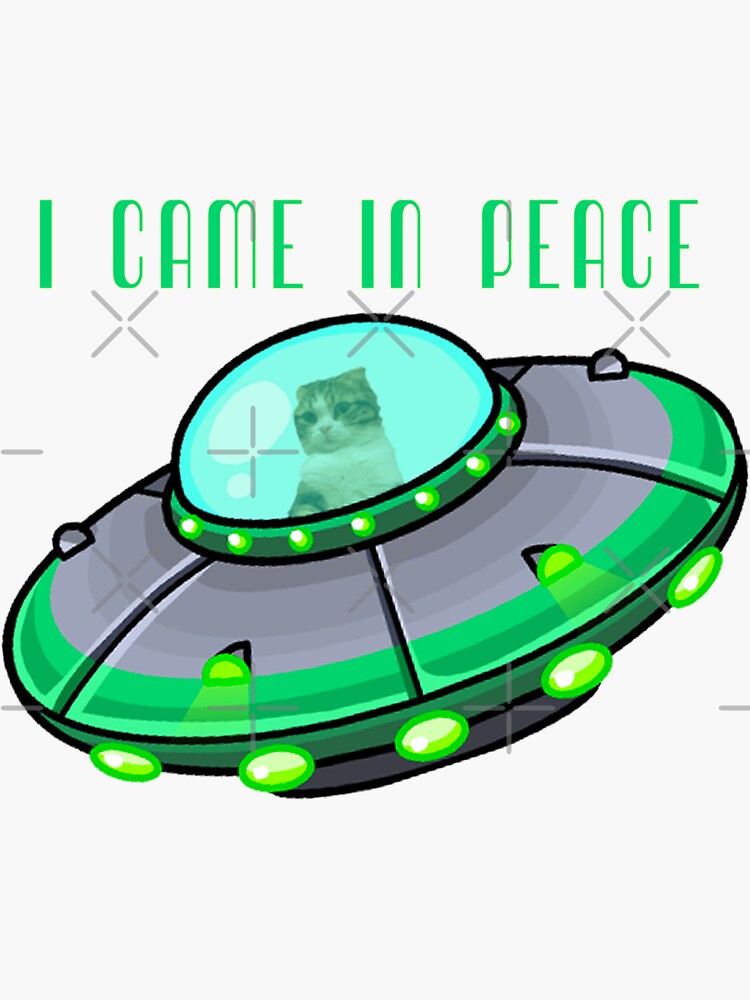 "Alien Cat driving UFO" Sticker for Sale by AYAZOU | Redbubble