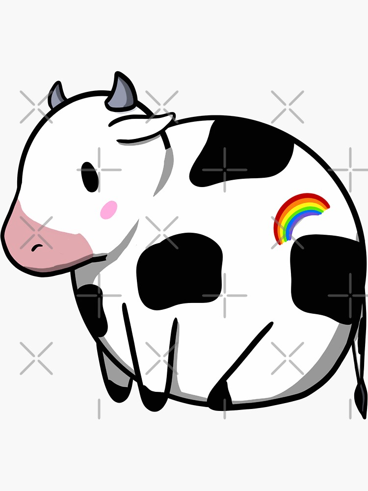 "Cow with Rainbow" Sticker for Sale by KaitLouise | Redbubble