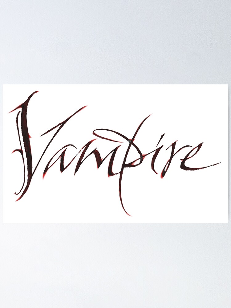 "Elegant Vampire Hand Lettering Calligraphy - Scratched Blood ...
