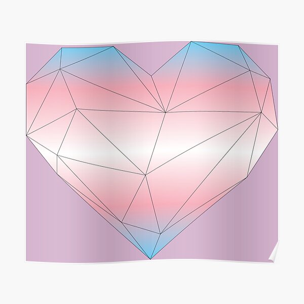 "Transgender Flag Geometric Heart" Poster for Sale by PixelRemix ...
