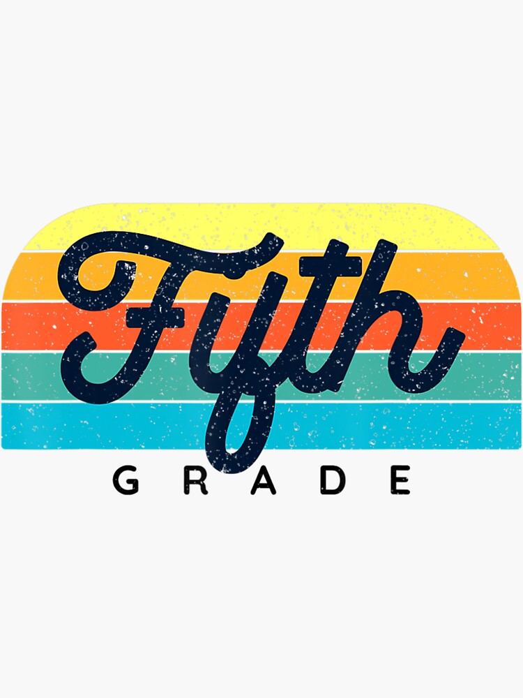 "Retro Rainbow Teacher Fifth Grade 5Th Grader Cute Teach New" Sticker ...