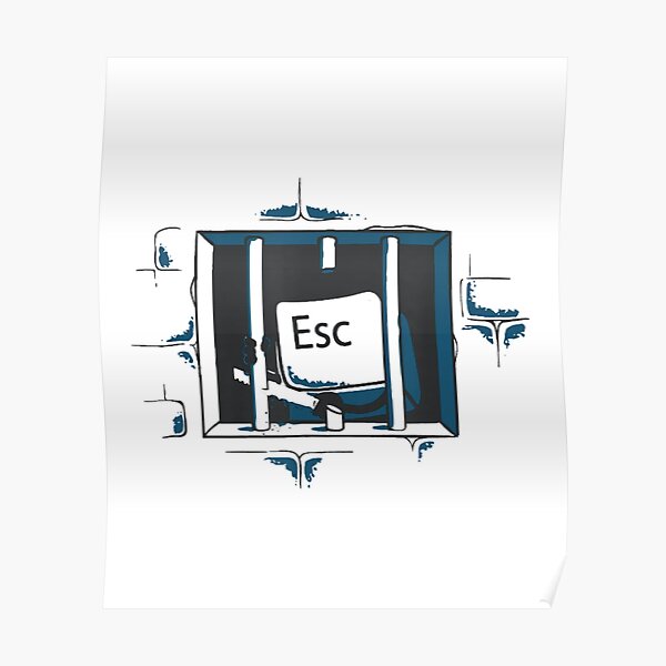 "Prison Jail Computer Science Escape Ctrl Esc Cut Grate Rail" Poster ...