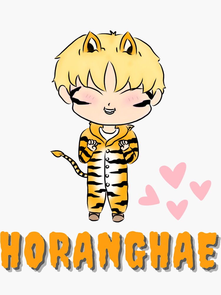 "Cute Horanghae Fanart of Hoshi" Sticker for Sale by Lilghostn | Redbubble