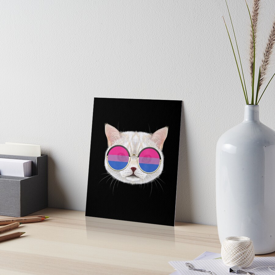 "Bisexual Pride Flag Cat Bisexual Lgbt Sunglasses Bi Pride" Art Board ...