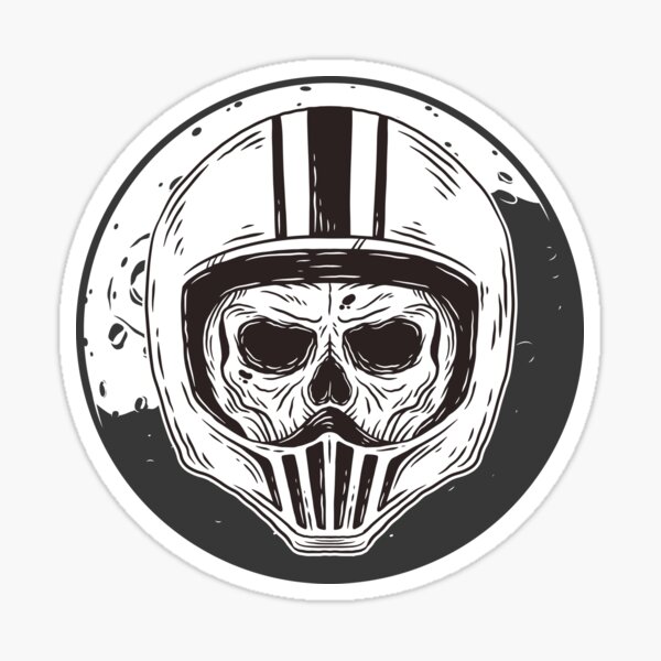 "Cool Racer Skull " Sticker for Sale by MixyMugs | Redbubble