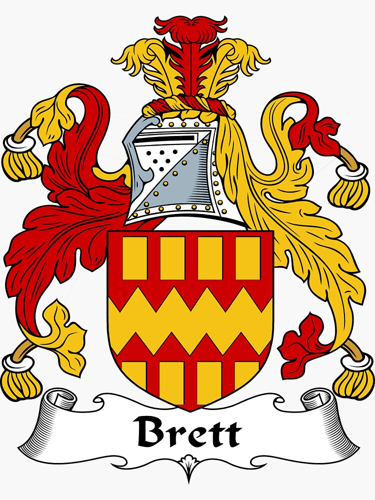 "Brett" Sticker for Sale by HaroldHeraldry | Redbubble