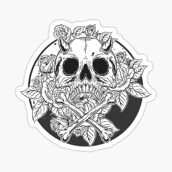 "Bone Roses Of The Dead" Sticker for Sale by MixyMugs | Redbubble