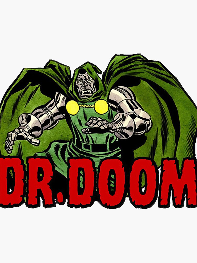 "Dr Doom " Sticker for Sale by FlatSixGraphic | Redbubble