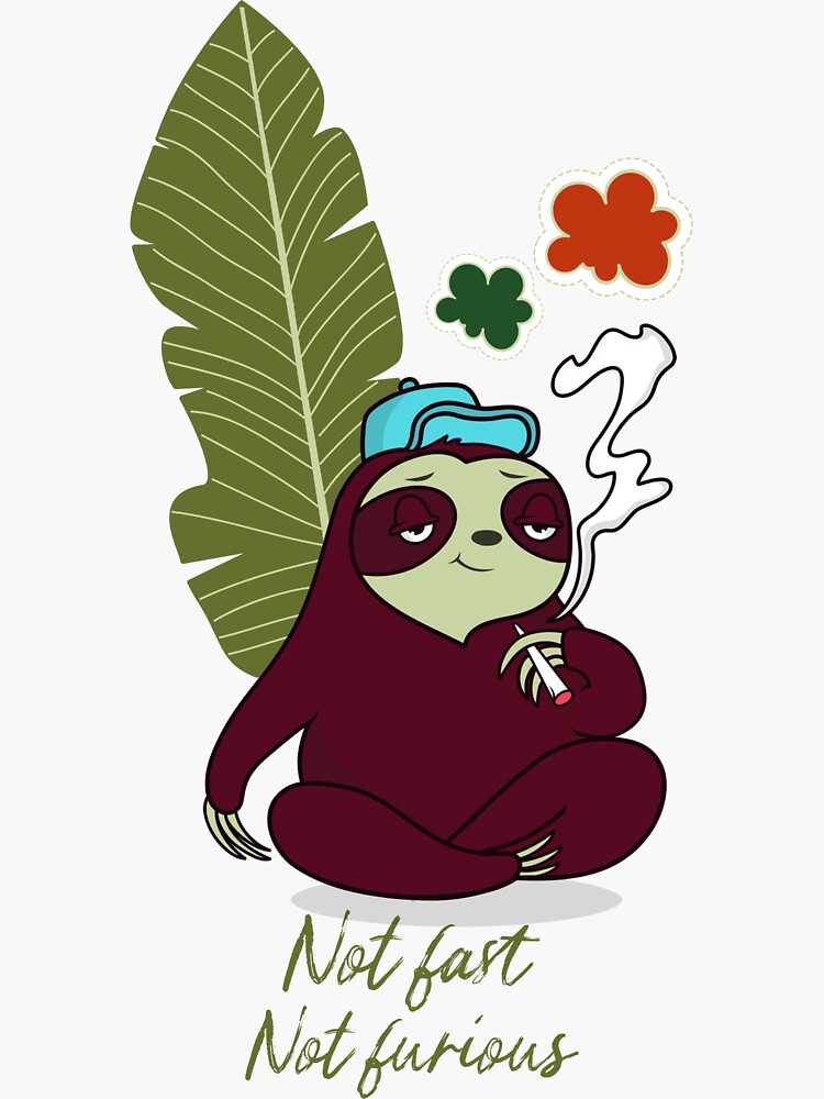 "Funny Sloth Not Fast Not Furious Sloth Quote Happy and cute Sloth ...