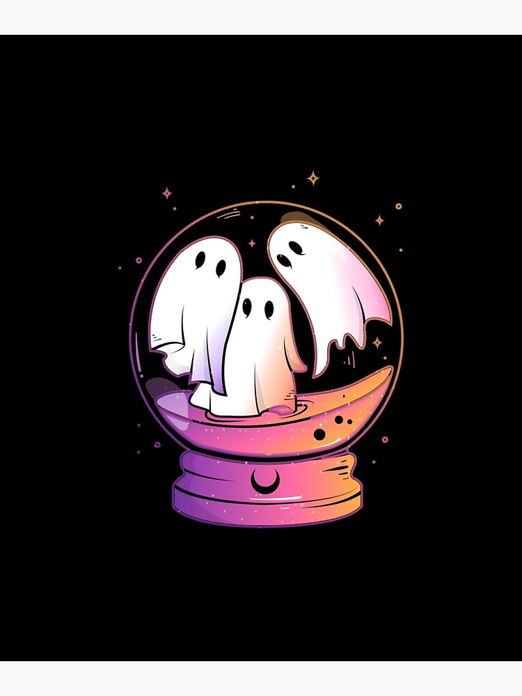 "Cute Kawaii Ghost Spirits Crystal Ball Fortune Goth Pastel" Art Print ...