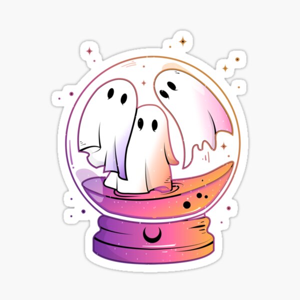 "Cute Kawaii Ghost Spirits Crystal Ball Fortune Goth Pastel" Sticker ...
