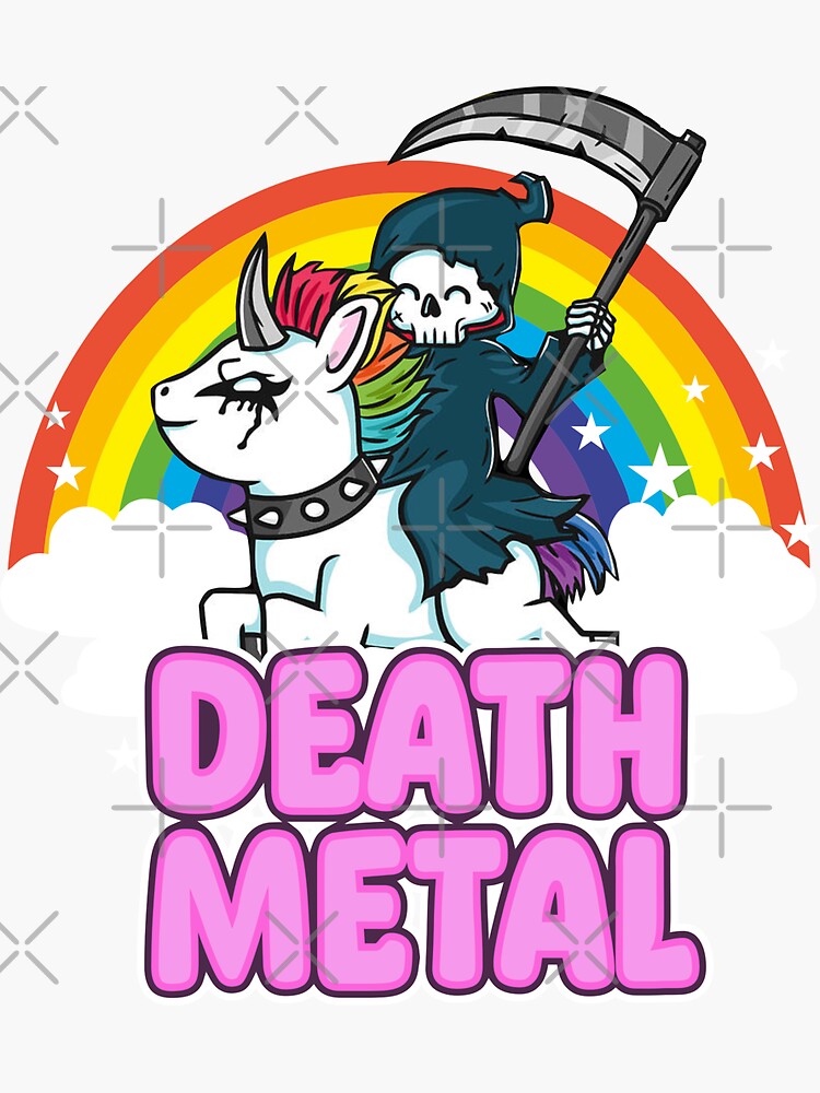 "Death Metal Rainbow - Metal Music" Sticker for Sale by Xritingzak ...