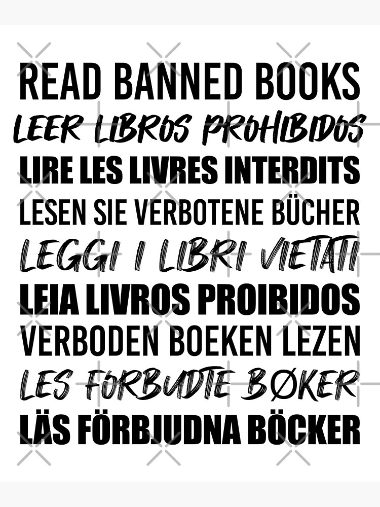 "Read Banned Books Many Languages English Spanish Polyglot" Poster for ...