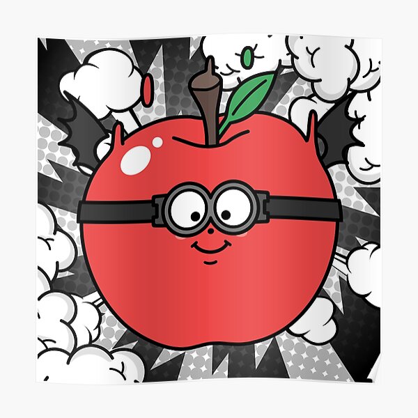 "Falling Red Apple + Devil Wing" Poster for Sale by sosorimaru | Redbubble