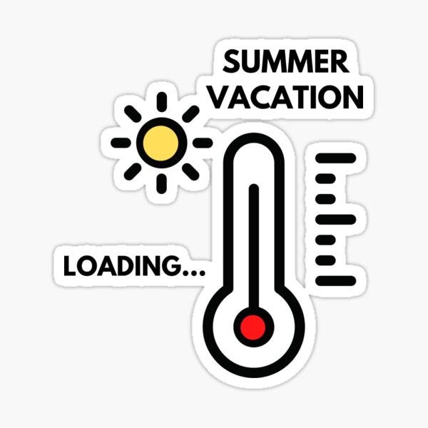 "Summer Vacation Loading" Sticker for Sale by VanillaParty | Redbubble