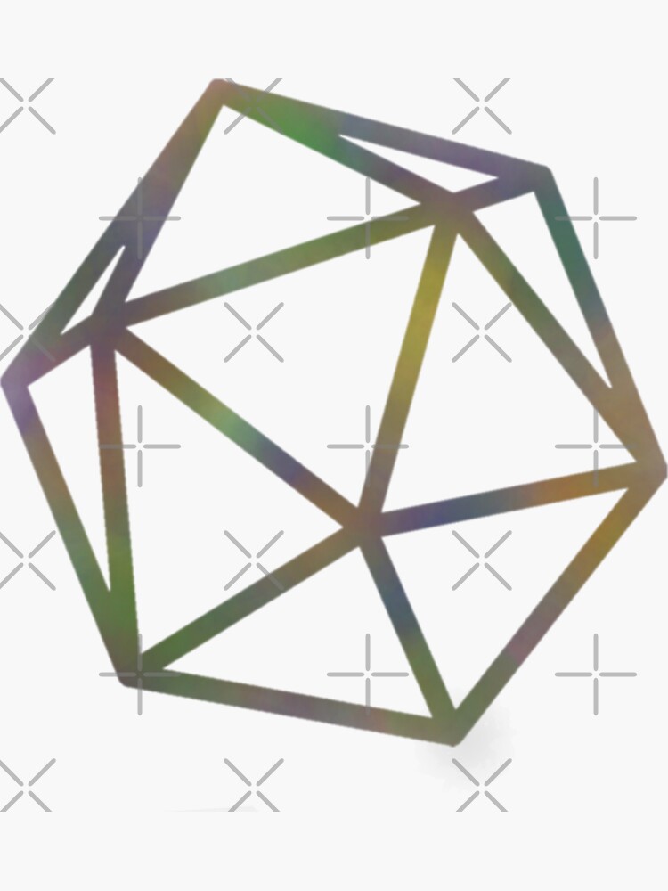 "Rainbow Rolling D20" Sticker for Sale by Dead1bird | Redbubble