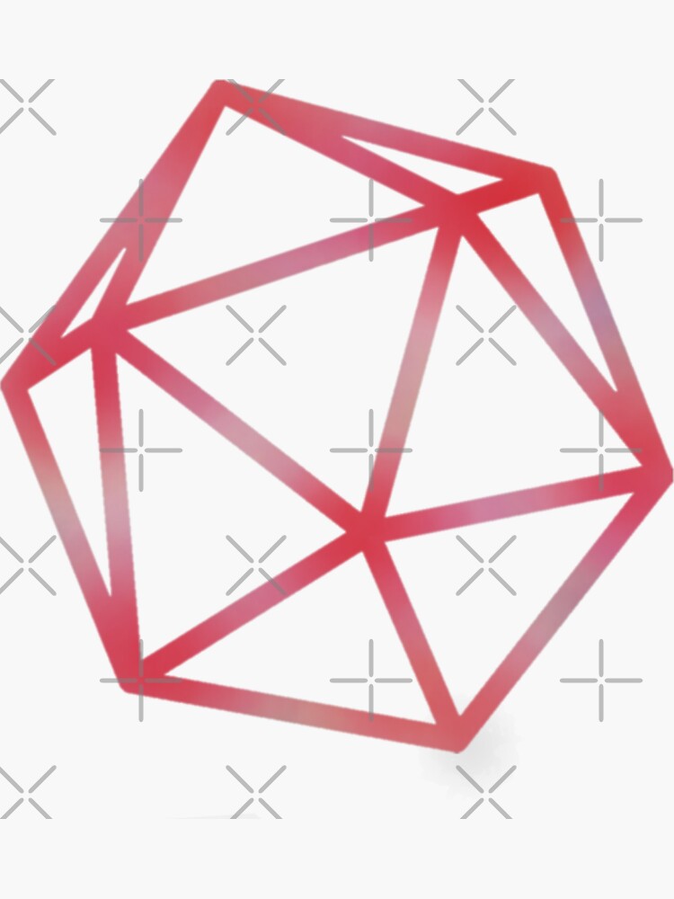 "Bright Red Rolling D20" Sticker for Sale by Dead1bird | Redbubble