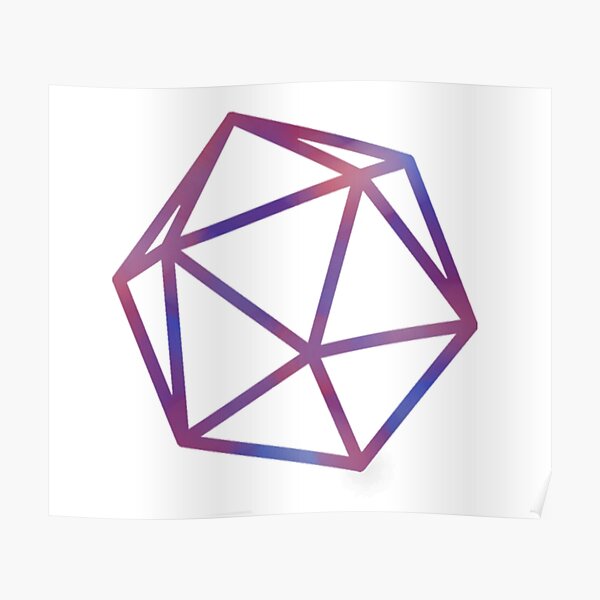 "Red and Blue Rolling D20" Poster for Sale by Dead1bird | Redbubble