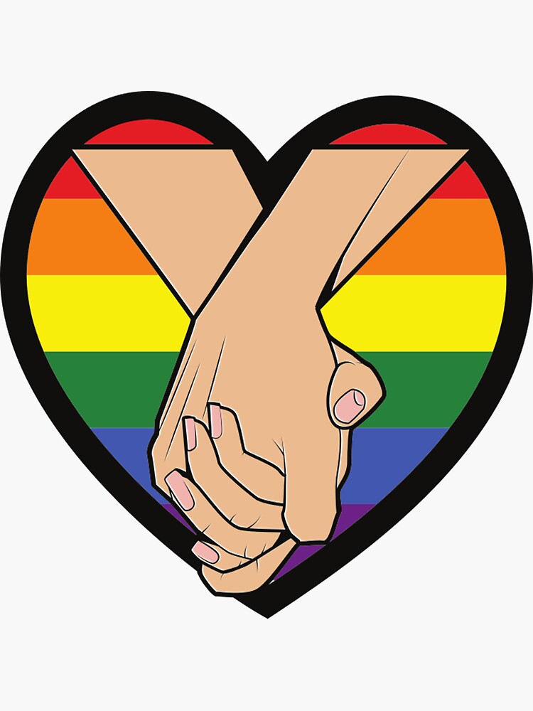 "Hand Holding Pride Sticker" Sticker for Sale by 555CLUB | Redbubble