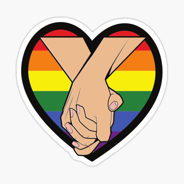 "Hand Holding Pride Sticker" Sticker for Sale by 555CLUB | Redbubble