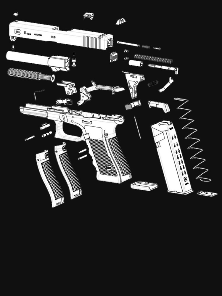 "G17 Pistol Exploded View " T-shirt for Sale by DesingStoreV ...
